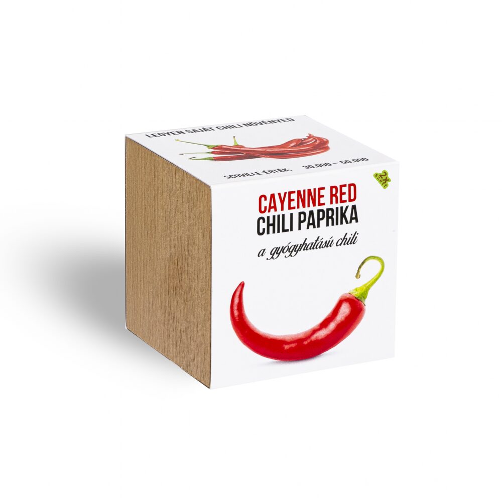 Cayenne red chili paprika növényem fa kockában - 2BBEAUTY